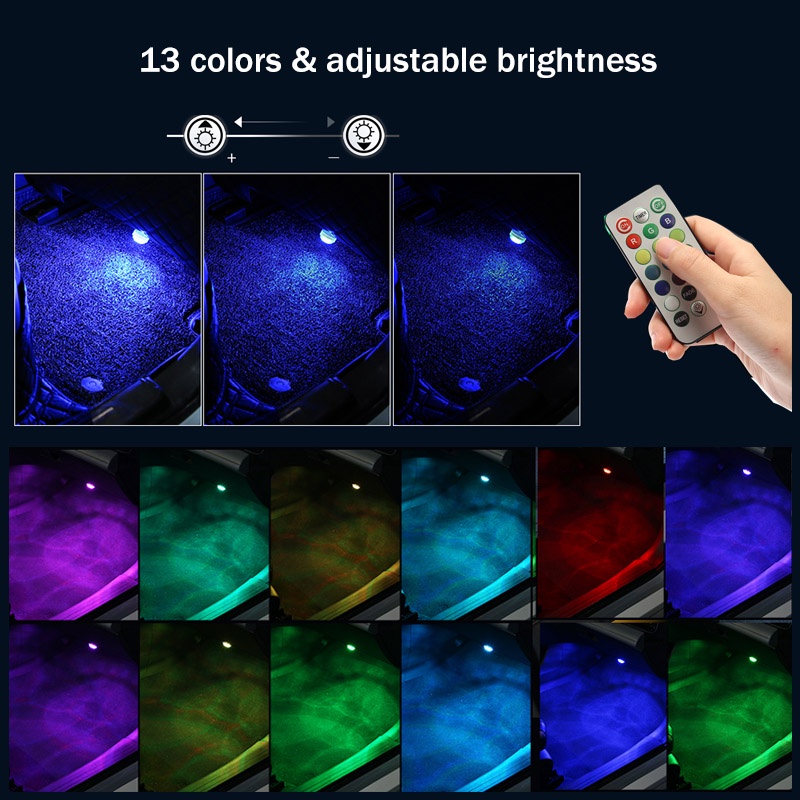 Wireless Adhesive LED Car Interior Ambient Light Remote Control ...