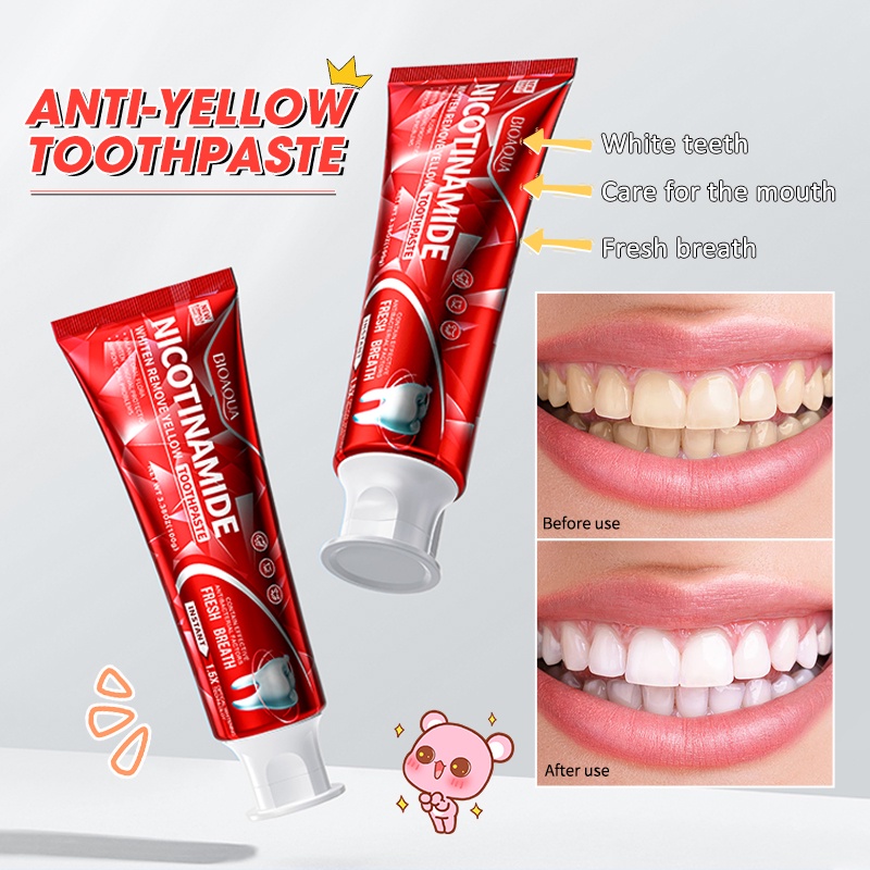 BIOAQUA Nicotinamide Whiten Remove Yellow Toothpaste Deep Cleansing Gum ...