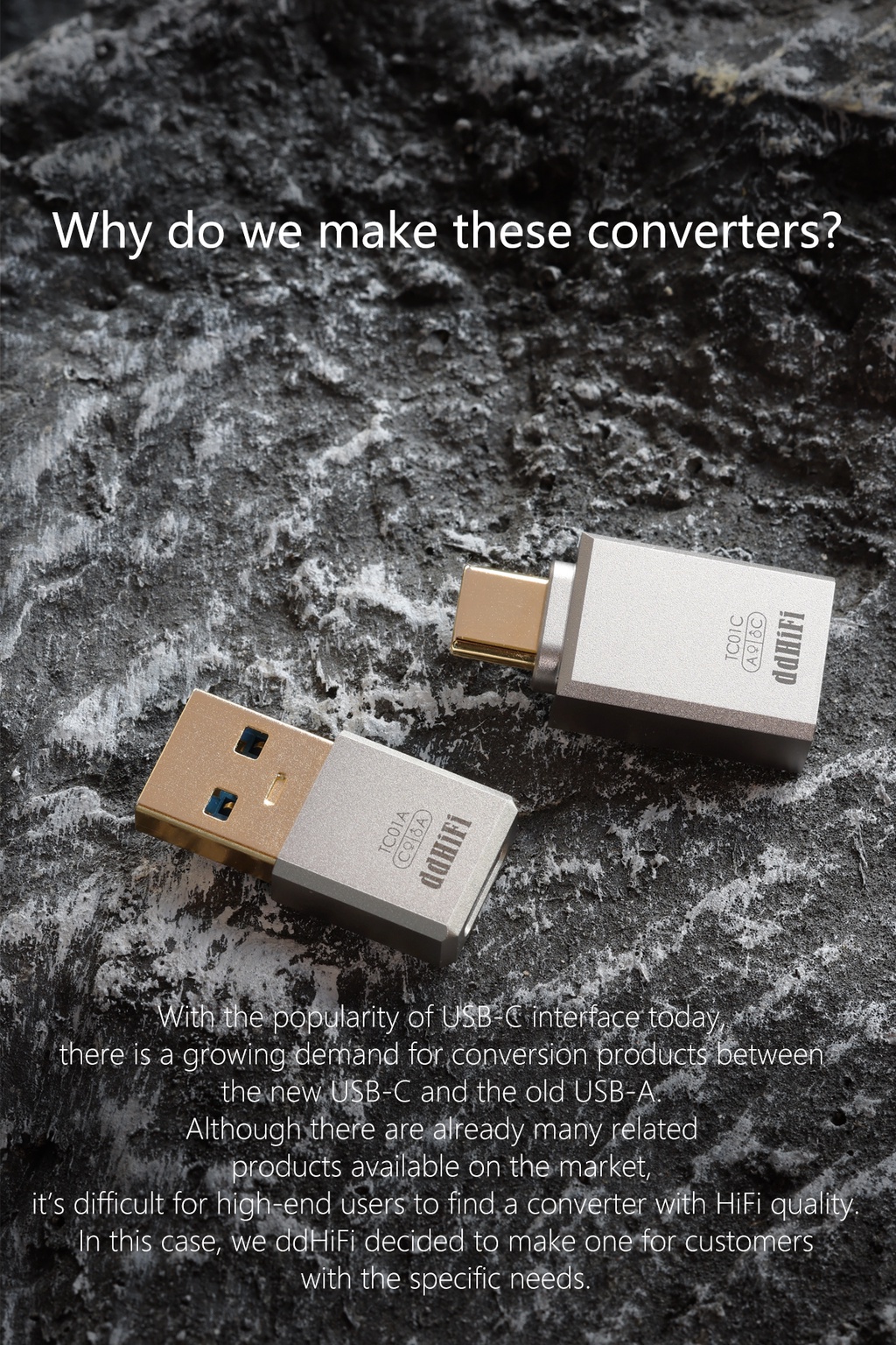DD ddHiFi TC01A and TC01C HiFi Quality USB-A to USB-C Adapter Converter ...
