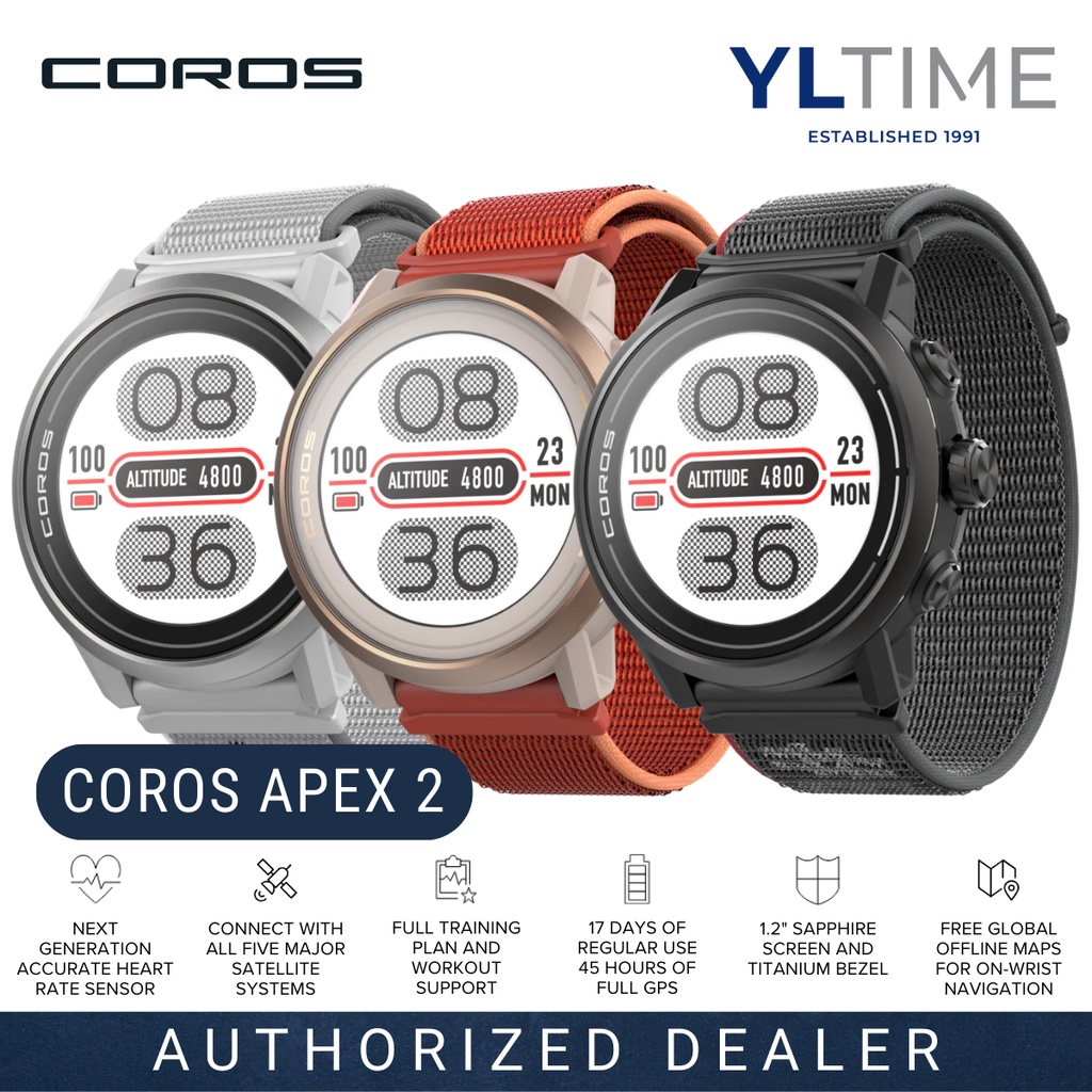 [2 Years Warranty] COROS APEX 2 Premium GPS Outdoor Smartwatch 1.2 ...