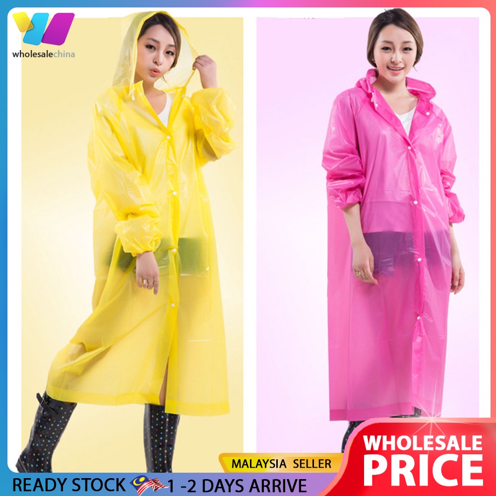 WHOLESALE | EVA Thick Waterproof Unisex Rain Coat Portable Reusable ...