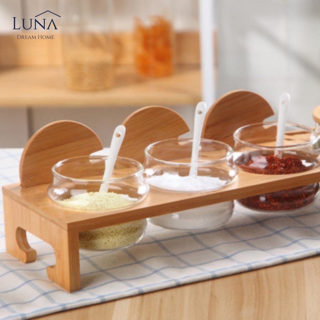 LUNA [Sandi Spice Jar Set] 4 in 1 bekas rempah dapur Seasoning ...