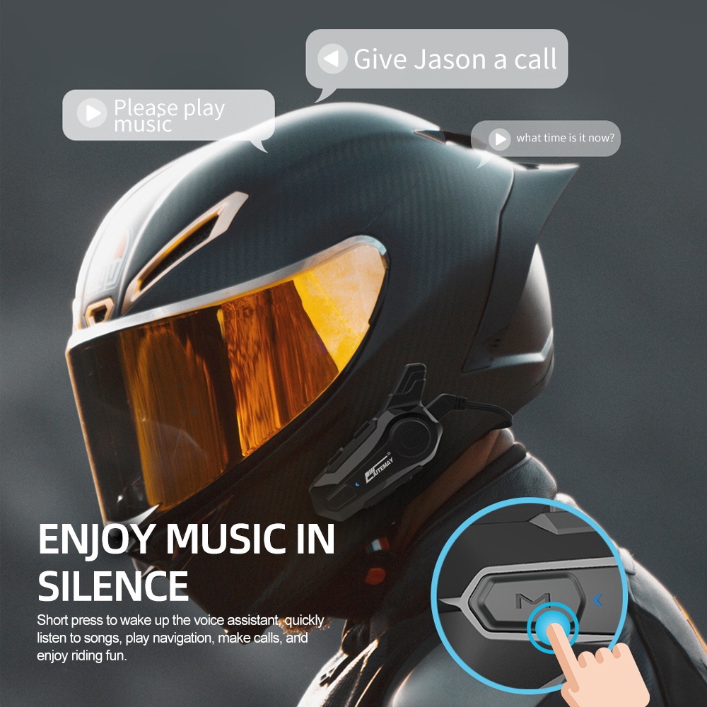 (Local Seller) Kebidumei 1000M Helmet Intercom Helmet Headset Bluetooth ...