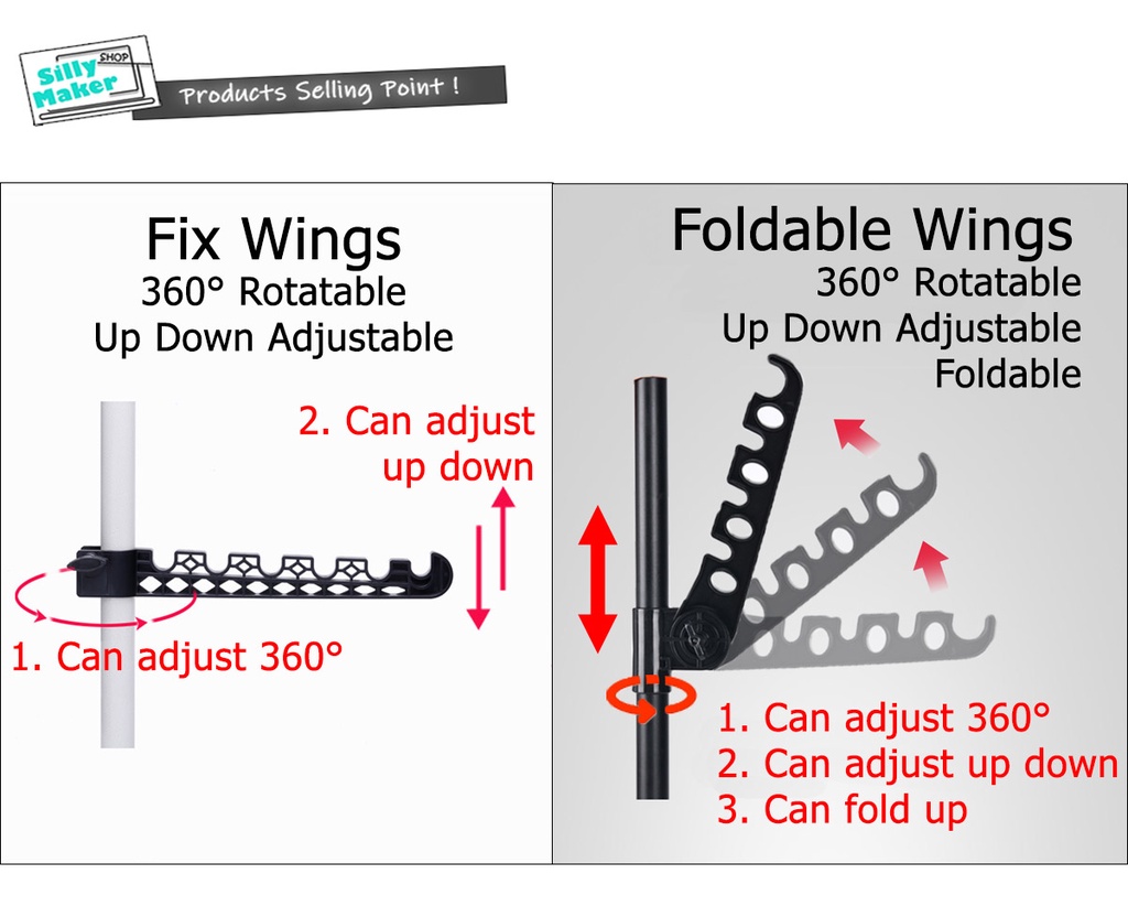 Fix Wings Foldable Wings Accessories for 32MM Punch Free Telescopic ...