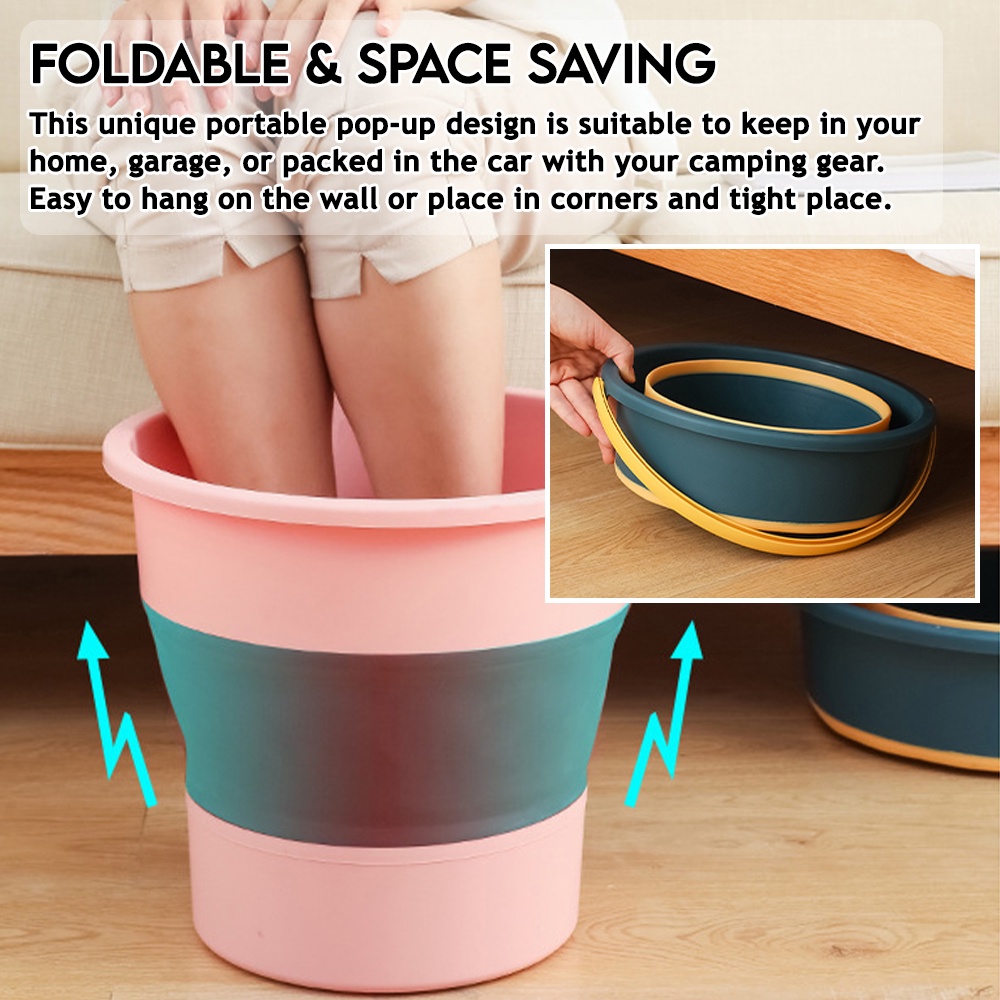 Innohut Foldable Water Bucket Baldi Air Baldi Lipat Outdoor Travel Pail ...