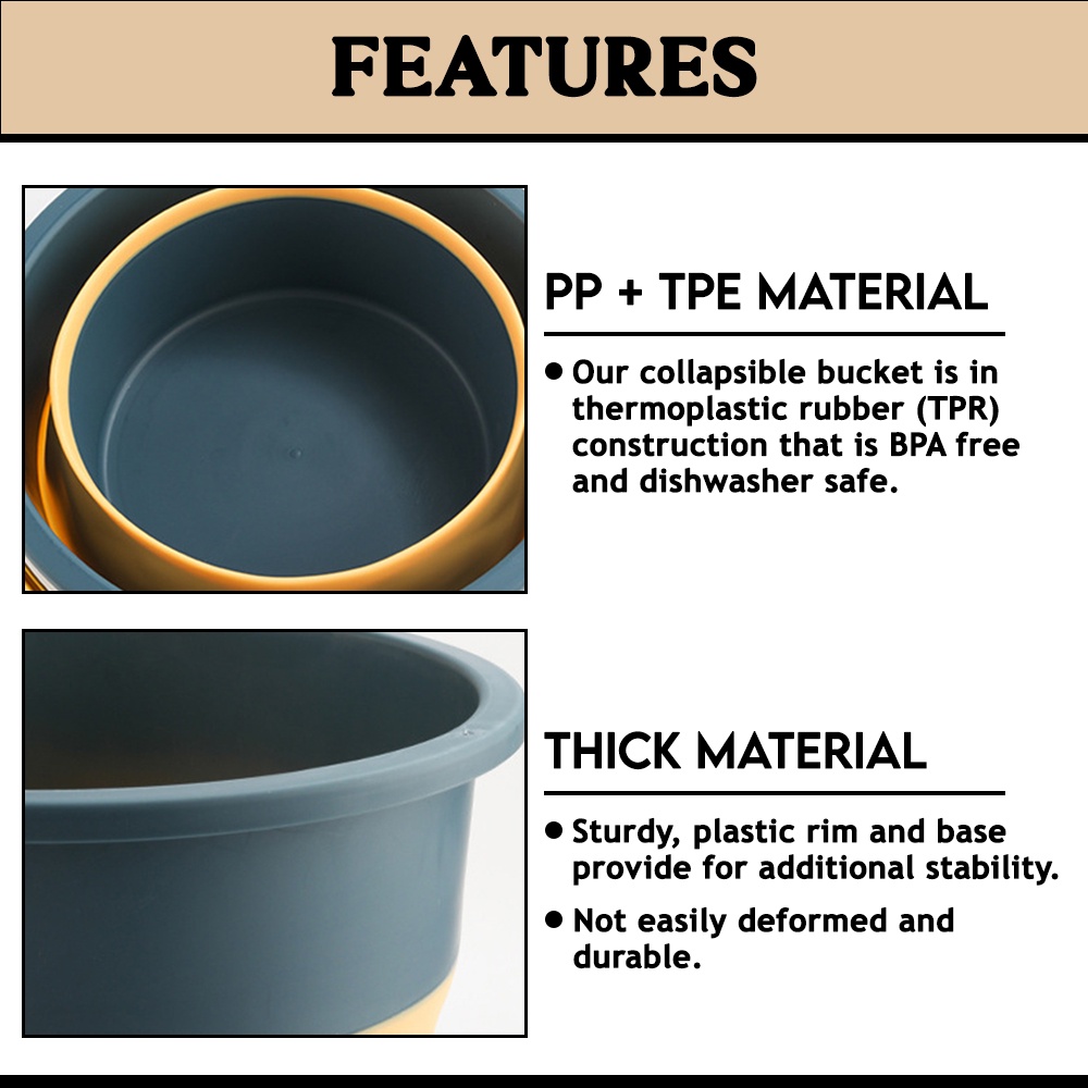 Innohut Foldable Water Bucket Baldi Air Baldi Lipat Outdoor Travel Pail ...