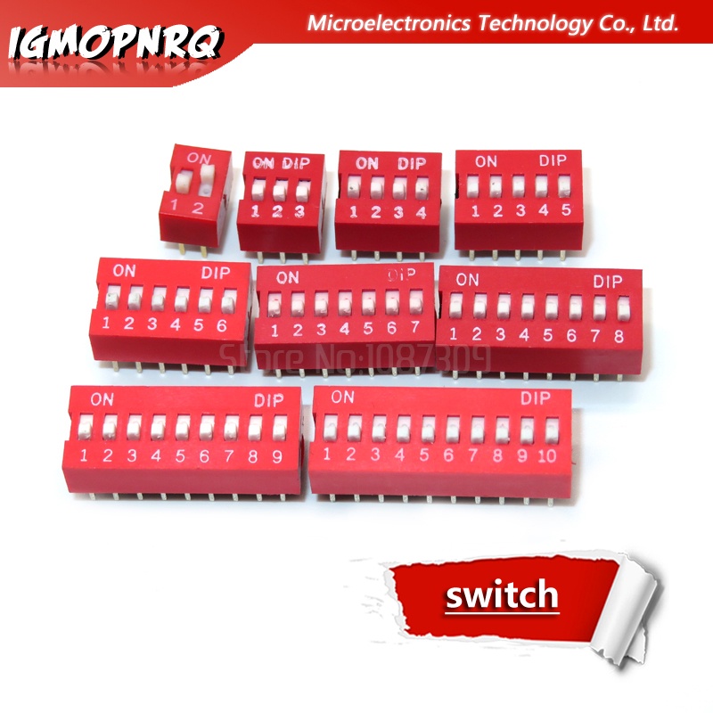 10PCS Slide Type Switch Module 1 2 3 4 5 6 7 8 9 10 12 Bit 2.54mm ...