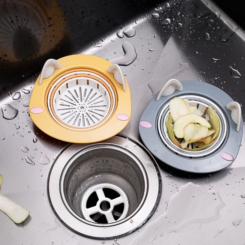 Creative Cartoon Cute Foldable Sink Filter Anti-clogging Sewer Strainer ...