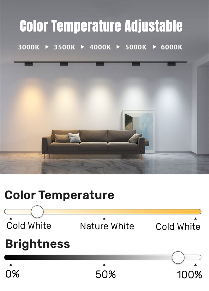 Smart zigbee LED Magnetic Track Light Dimmable 48V Pendant Spot Lamp ...