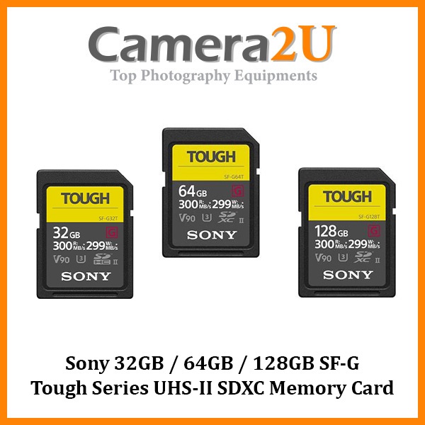 READY STOCK Sony 32GB / 64GB / 128GB SF-G Tough Series UHS-II SDXC ...