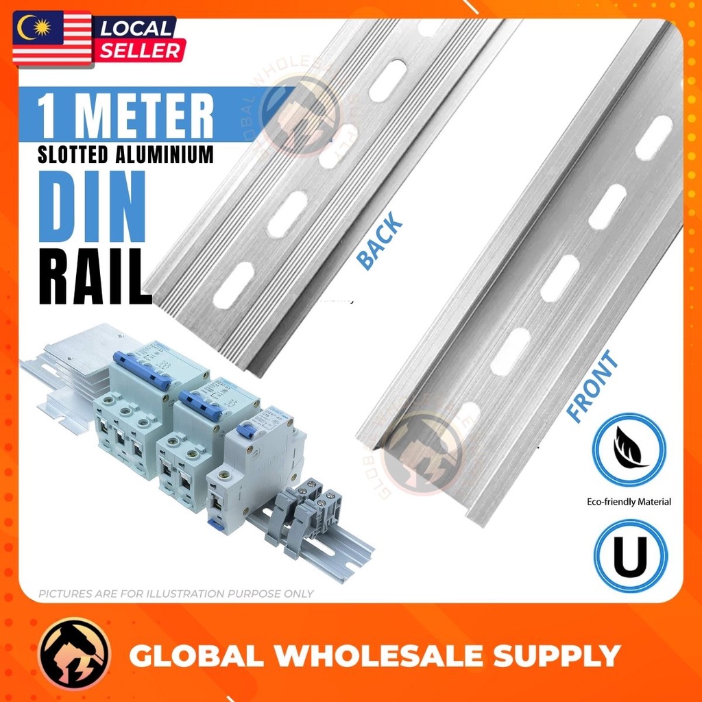 1 METER Din Rail Slotted Aluminium Din Mounting Rail for MCB Suitable ...
