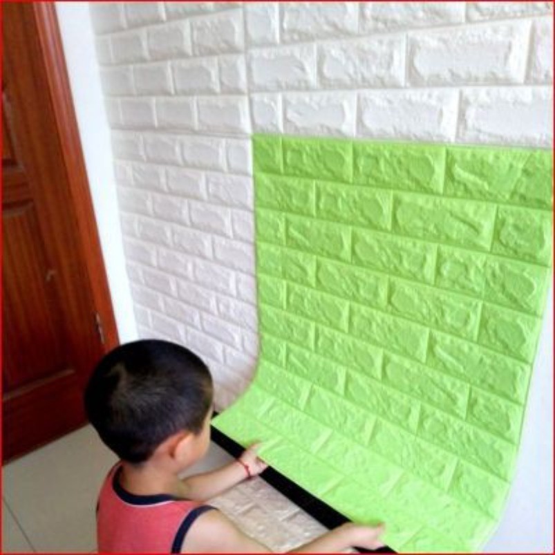 Wallpapers Adhesive Wallpaper Foam 3D Dinding Wallpaper Brick Stickers ...