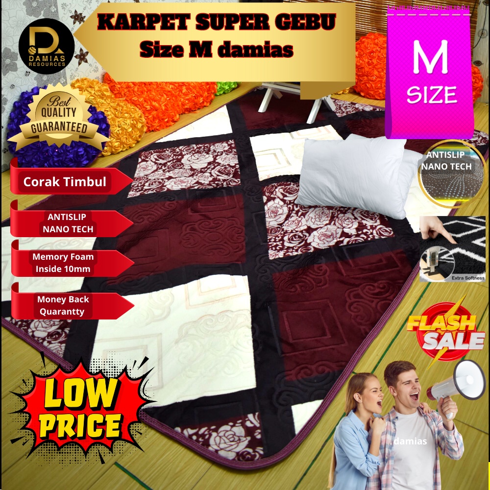 Carpet Tebal Raya karpet tatami gebu lembut Size M (180 x 125cm ( 4 X 6 ...