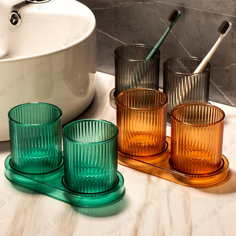 Bathroom Toothbrush Cup Set Luxury Minimalist Transparent Holder ...
