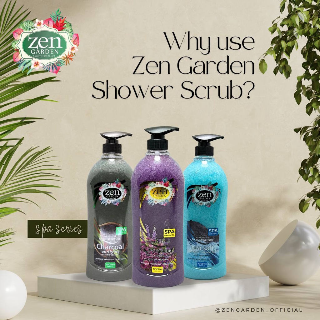 ZEN GARDEN Spa Series Shower Scrubs Hydrate Moisturize Rejuvenate Body ...