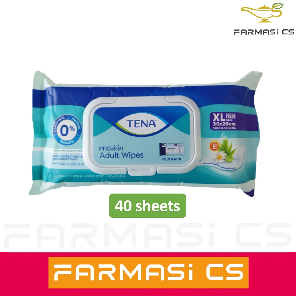 Tena Wet Wipes Sensitive Skin 40 sheets EXP:12/2025 [ tisu basah untuk ...