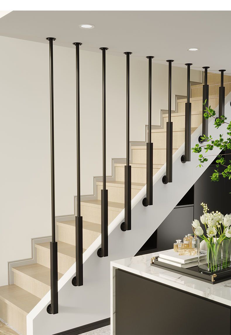 Staircase handrail iron staircase handrail simple villa indoor side ...