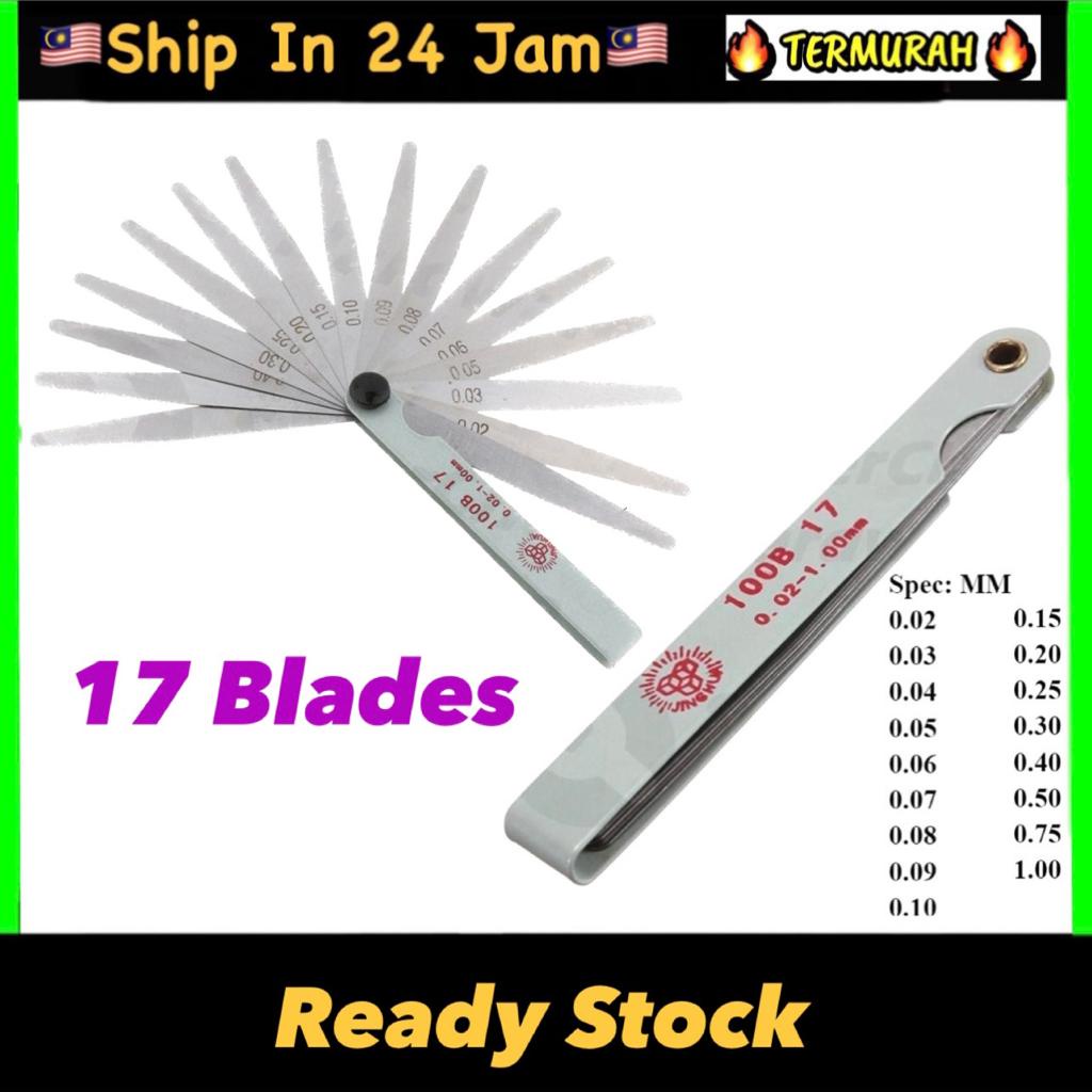Metric Feeler Gauge Thickness Gauge 17 Blade Fillet Feller Engine Valve ...