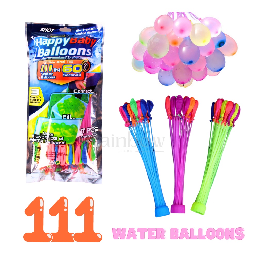 111 Pcs Outdoor Party Quick Fill Self Sealing Fun Kids Water Bomb ...
