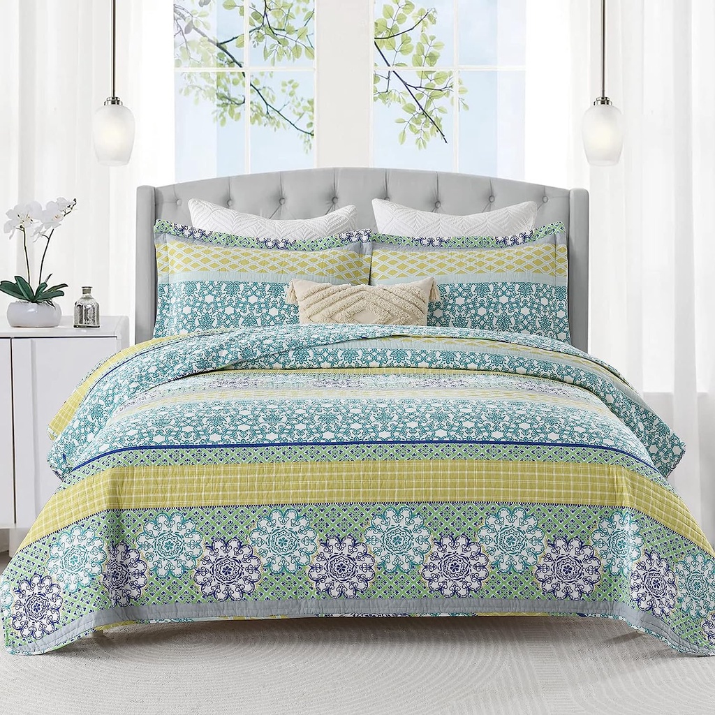 Cadar Patchwork 100% cotton 6in1 bedding set QUEEN Cadar Bedding Anti ...