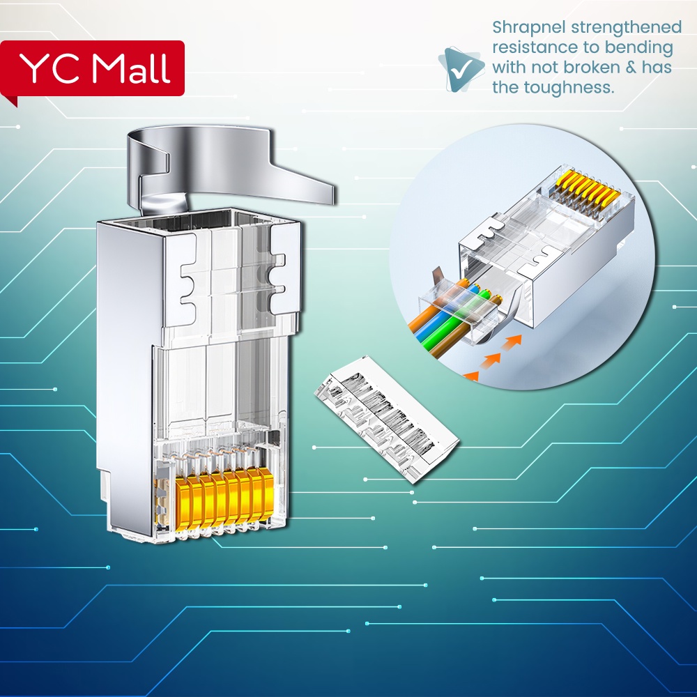 Dintek Cat6 / Cat6A FTP Solid RJ45 2 Piece Shielded Plug | Shopee Malaysia