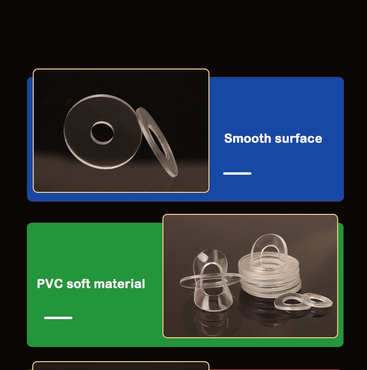 M4 M5 M6 Soft Gaskets Transparent PVC Plastic Flat Gasket Waterproof ...