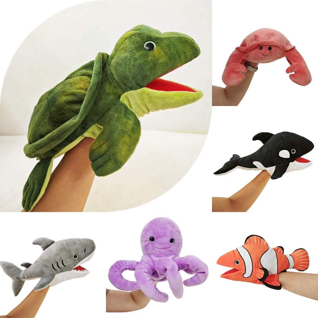 Customizable Plush Animal Hand Puppets Shark Turtle Whale And More ...