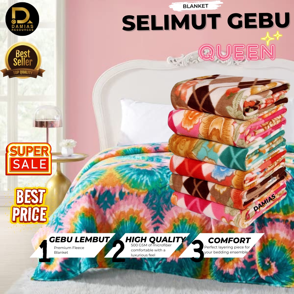 Selimut Blanket Baldu Queen Size Flannel Fleece Blanket Soft Coral ...