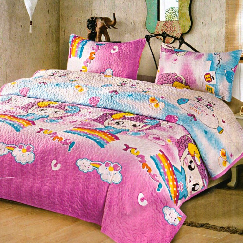 Cadar Patchwork Queen Size Jenis hamparan Kartun/bunga/abstrak Set 3in1 ...