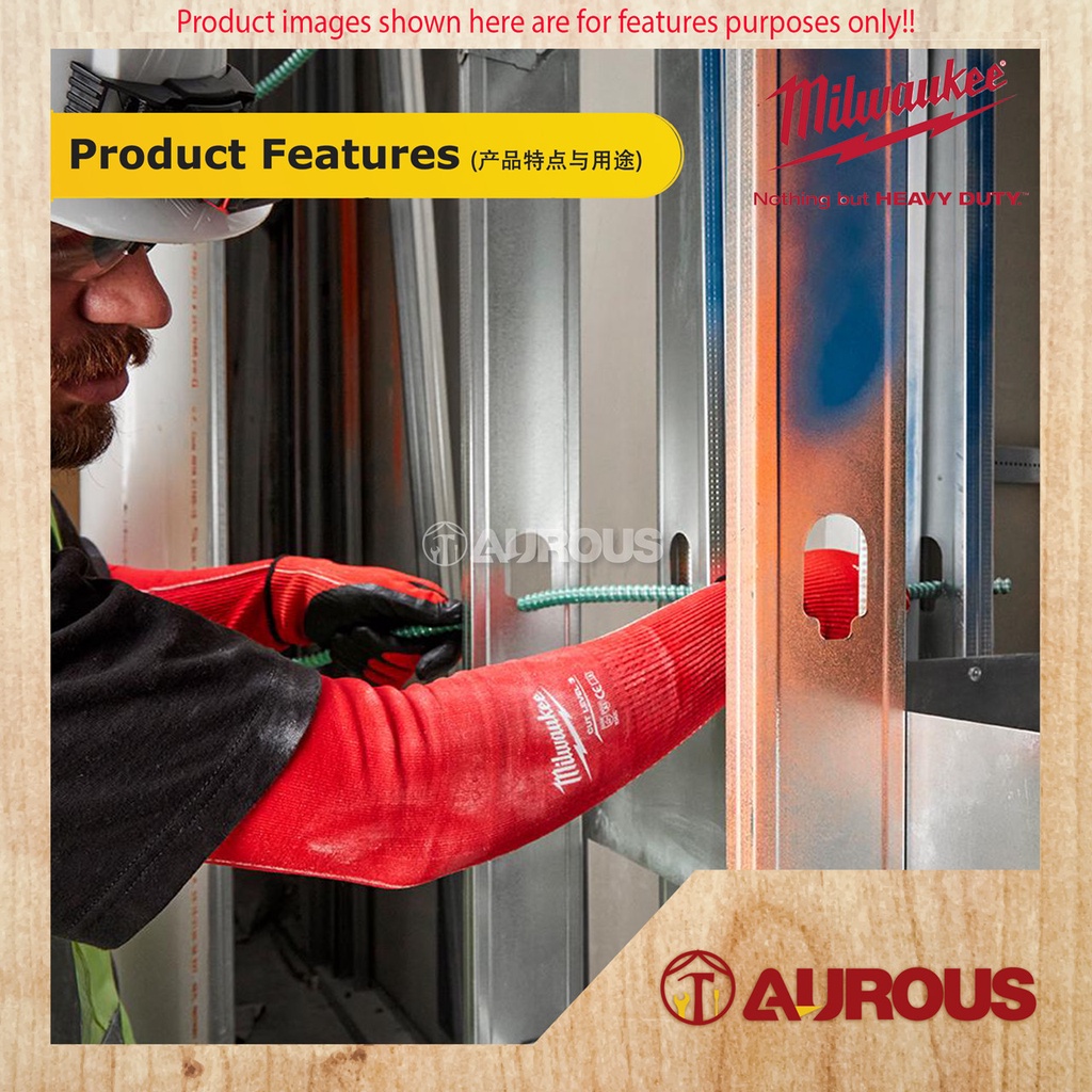 MILWAUKEE 18'' CUT LEVEL 3 LIGHT & BREATHABLE PROTECTIVE SLEEVES WITH ...