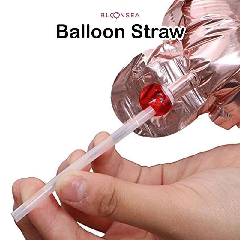 Foil Balloon Straw 8cm Blowing Transparent Plastic Tube Film Inflation ...