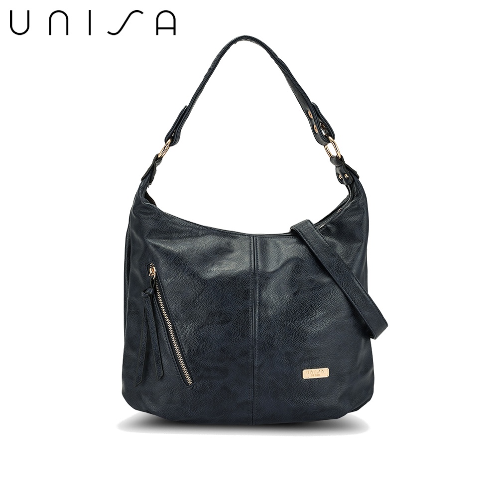 UNISA Vintage Faux Leather Hobo Bag (Black/Brown/Navy Blue/Taupe ...
