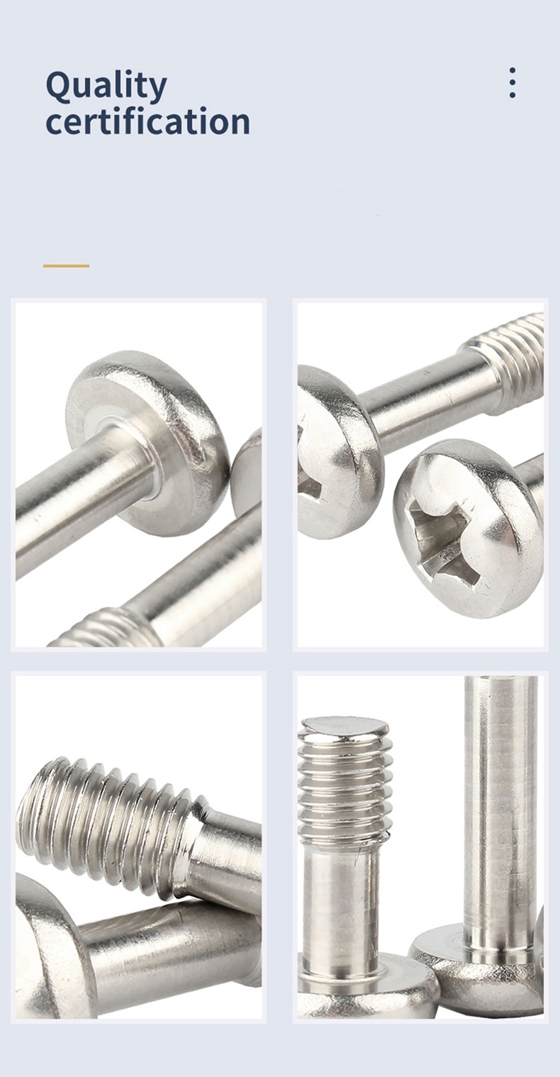 304 Stainless Steel Pan Head Philip’s Head Semi-Threaded Bolts Cross ...
