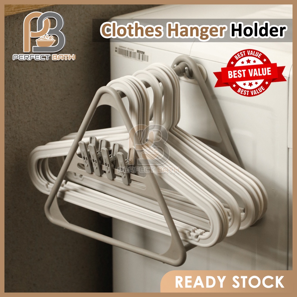 [1PC] Perfect Bath Triangle Rack Hanger Stand Clip Holder Rak Hanger ...