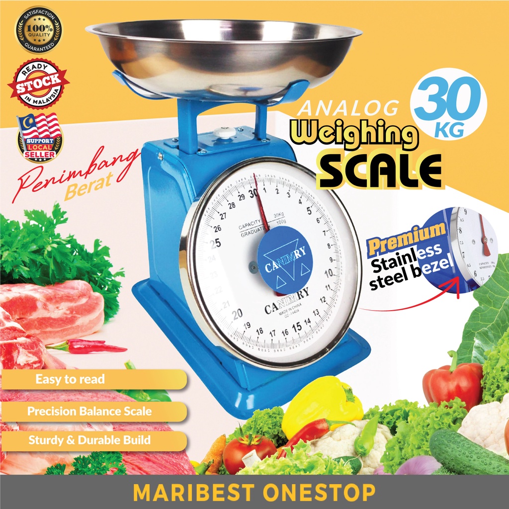 30kg Analog Weighing Scale Commercial Kitchen Spring Balance Weight ...
