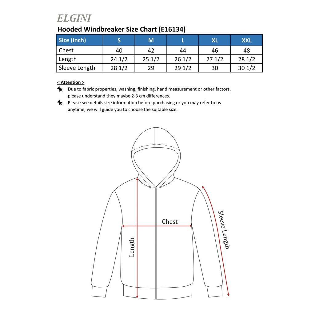 ELGINI E16134 Windbreaker S-XXL | Hooded Water-Resistant Windbreaker ...