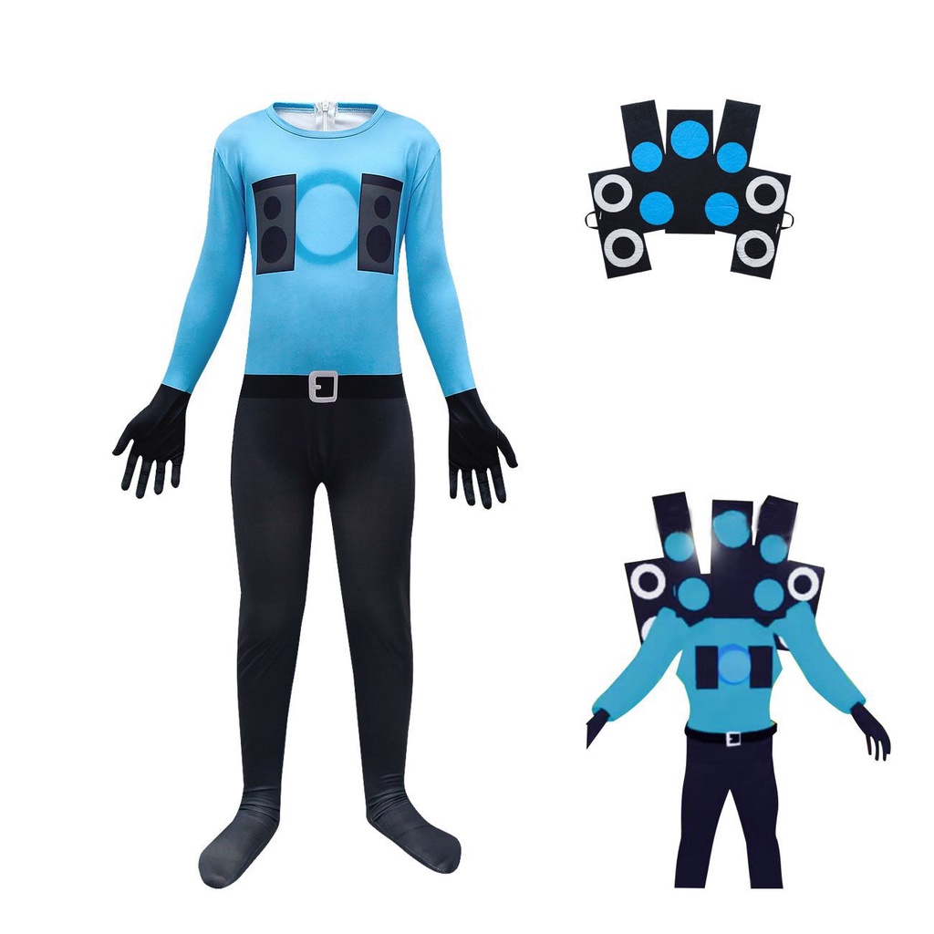 Camara Camera Man Vs Skibidi Toilet Costume for Kids TV Monitor Speaker ...