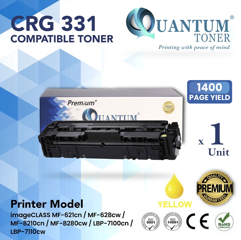 YELLOW Canon 331 Cartridge 331 CRG 331 Compatible Toner MF-621cn MF ...