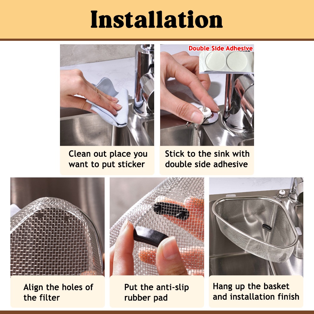 Innohut 304 Stainless Steel Sink Drainer Sink Tray Corner Sponge ...