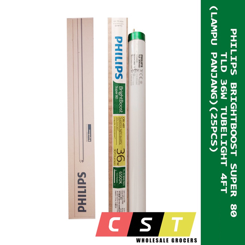 PHILIPS Bright Boost Super 80 TLD 36W/865 Tube Light (4ft Lampu Panjang ...