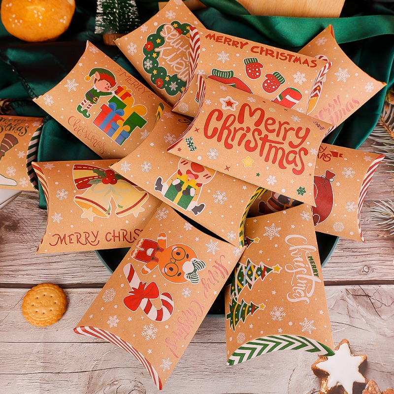 10/12Pcs Christmas Cartoon Santa Claus Elk Wreath Candy Boxes/ DIY ...