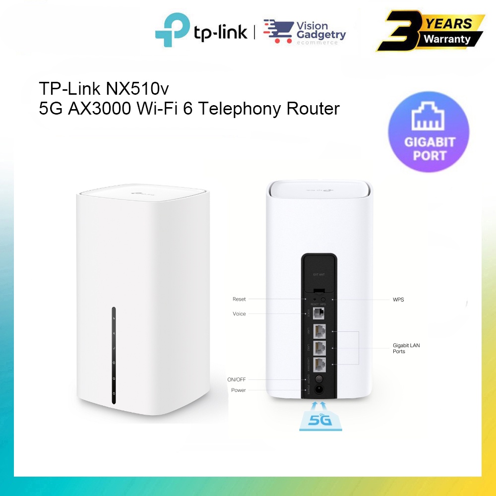 TP-Link NX510v 5G AX3000 Dual-Band Wi-Fi 6 Telephony Router Easy Mesh ...