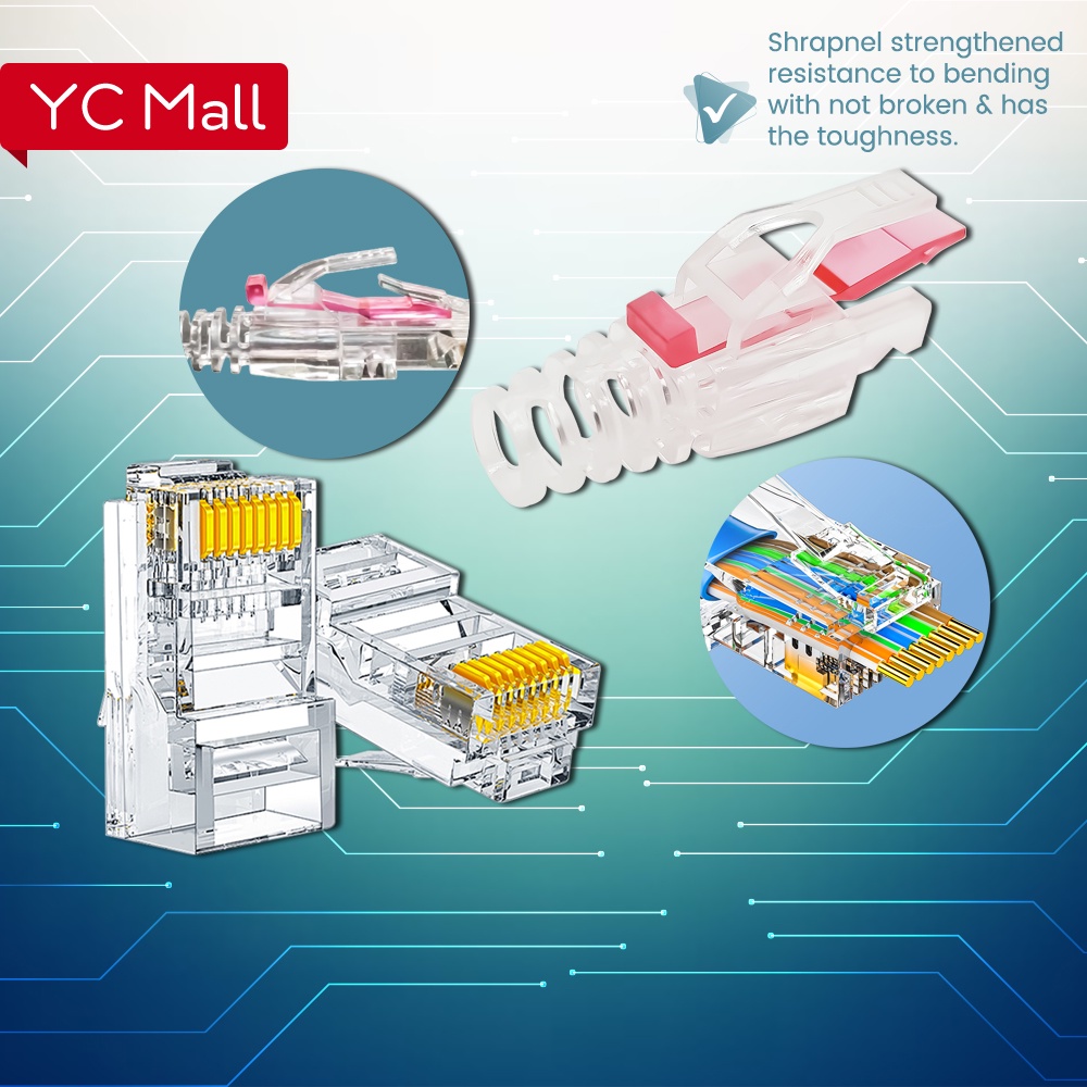 Dintek RJ45 Pass-Through Solid Core Cat6 Ezi Plug & Ezi Lock Solution ...