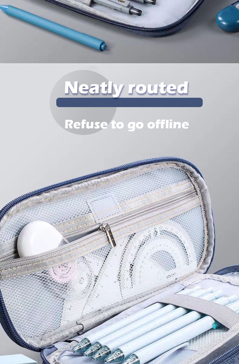 Portable Pencil Bag Large Capacity 5-Layer Storage Box Simple Unisex ...