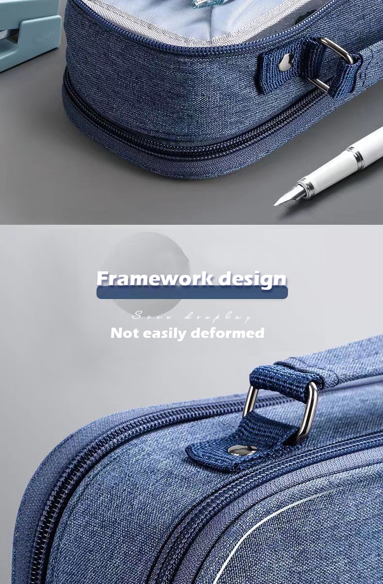 Portable Pencil Bag Large Capacity 5-Layer Storage Box Simple Unisex ...