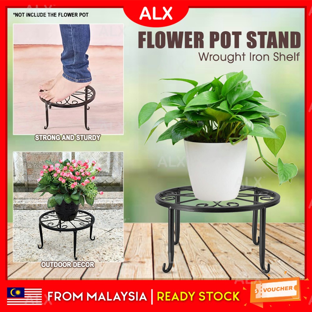 ALX Flower Stand Home Garden Plant Decor Single Pot Wrought iron Flower ...