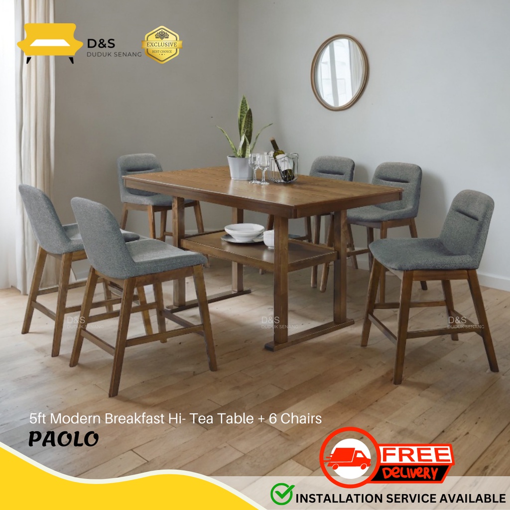 PAOLO Modern Breakfast Hi Table / Counter Table [DUDUK SENANG] | Shopee ...