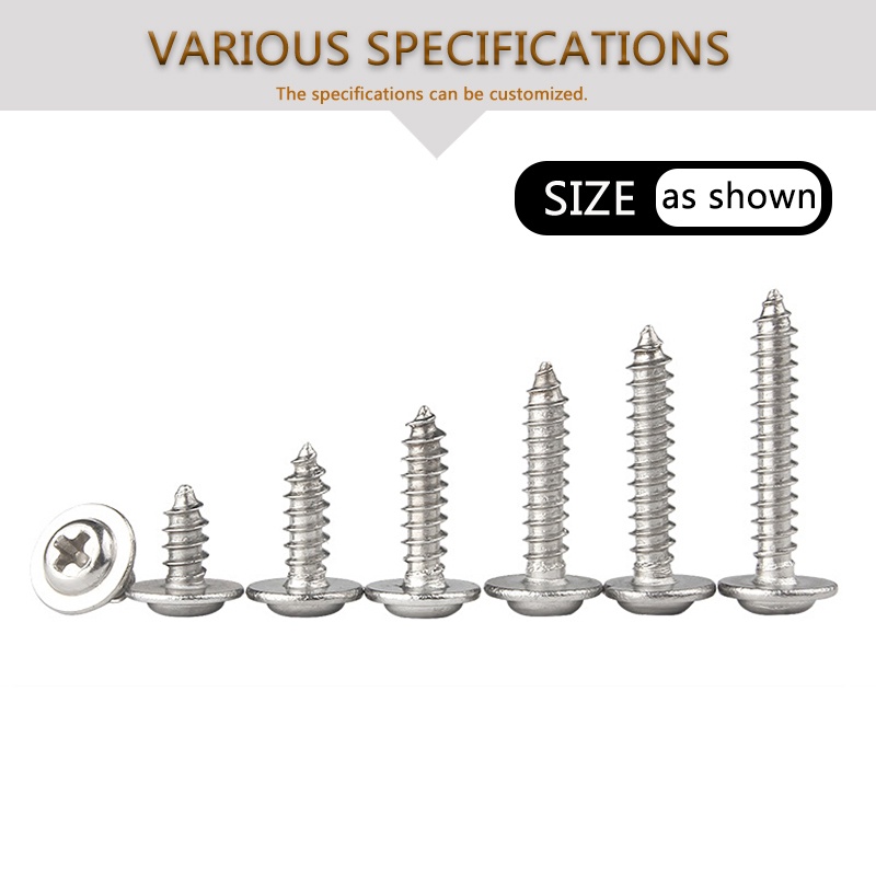 M2 M2.3 M2.6 M3 M4 304 Stainless Steel Phillips Round Head Screw Button Head Self-Tapping Screws ...