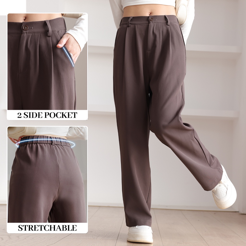 MK Suit Pants Women Long Slack Pants Women Straight Cut Casual Pants ...