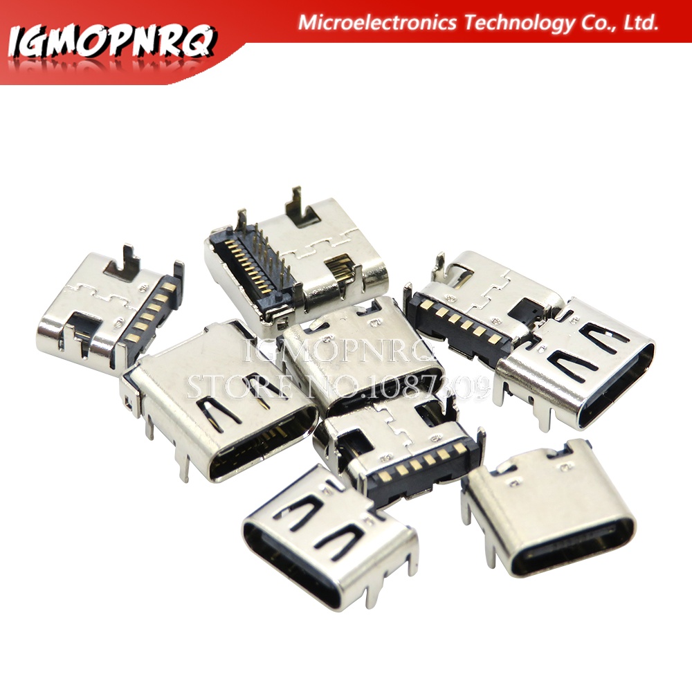 10PCS TYPE-C USB SMD Female Socket 6/16/24P 6/16/24PIN HD transmission ...